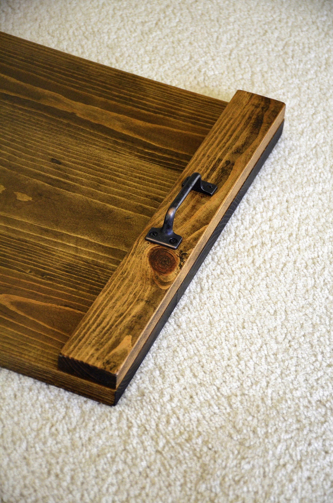 Tray With Handles Wood Rustic Serving Tray Coffee Table Tray | Etsy