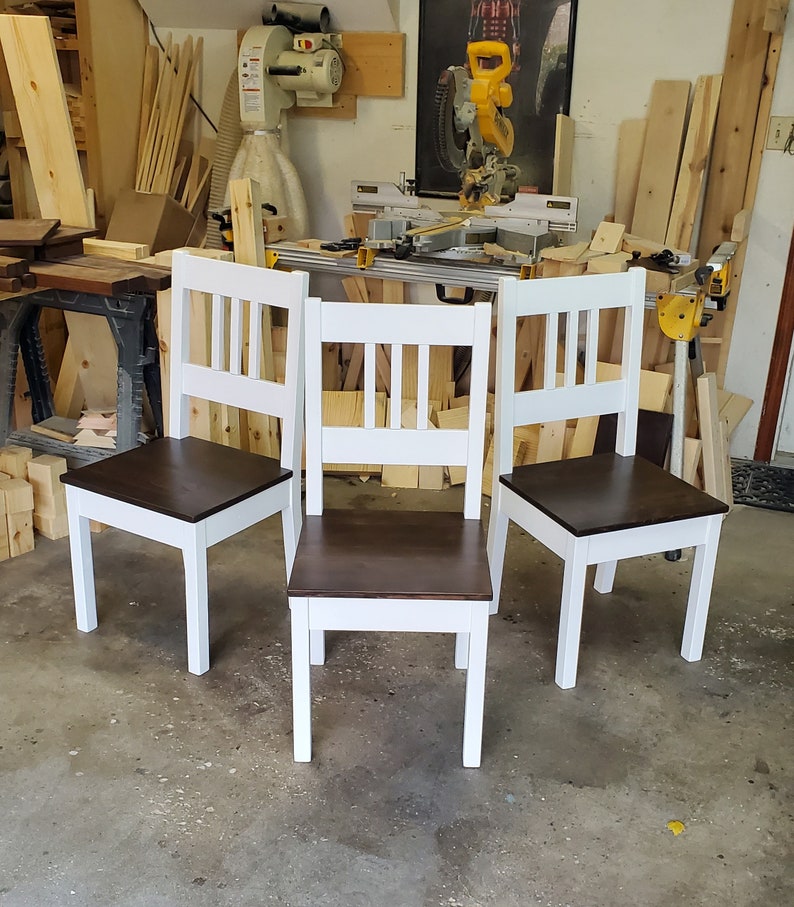 Rustic Solid Wood Farmhouse Office Desk Dining Room Chairs | Etsy