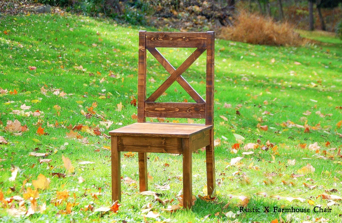 Rustic Solid Wood Farmhouse Office Desk Dining Room Chairs | Etsy