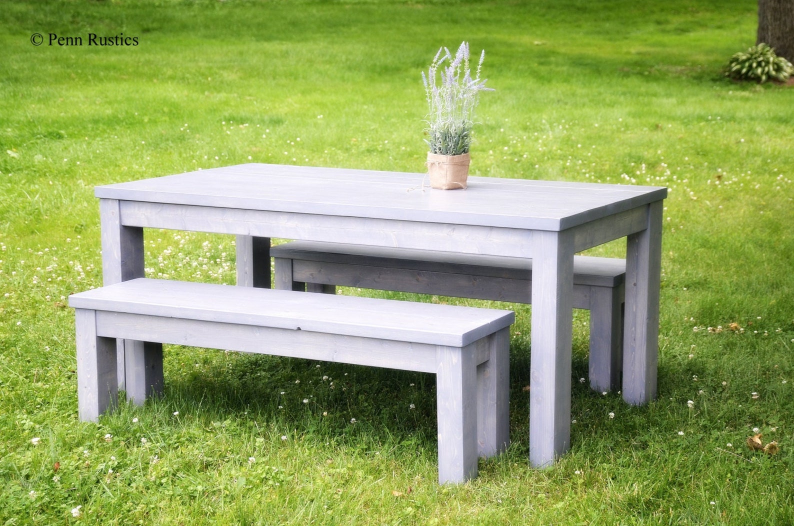 Modern Rustic Table and Bench Set Contemporary Minimalist - Etsy