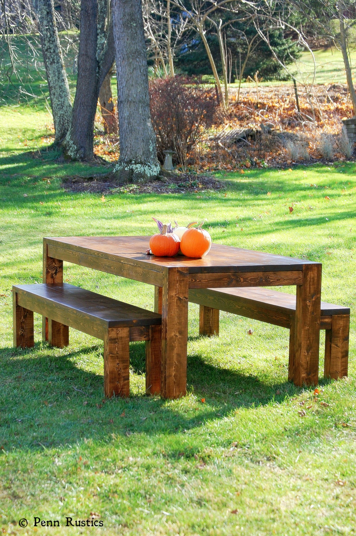 Modern Rustic Table and Bench Set Contemporary Minimalist | Etsy