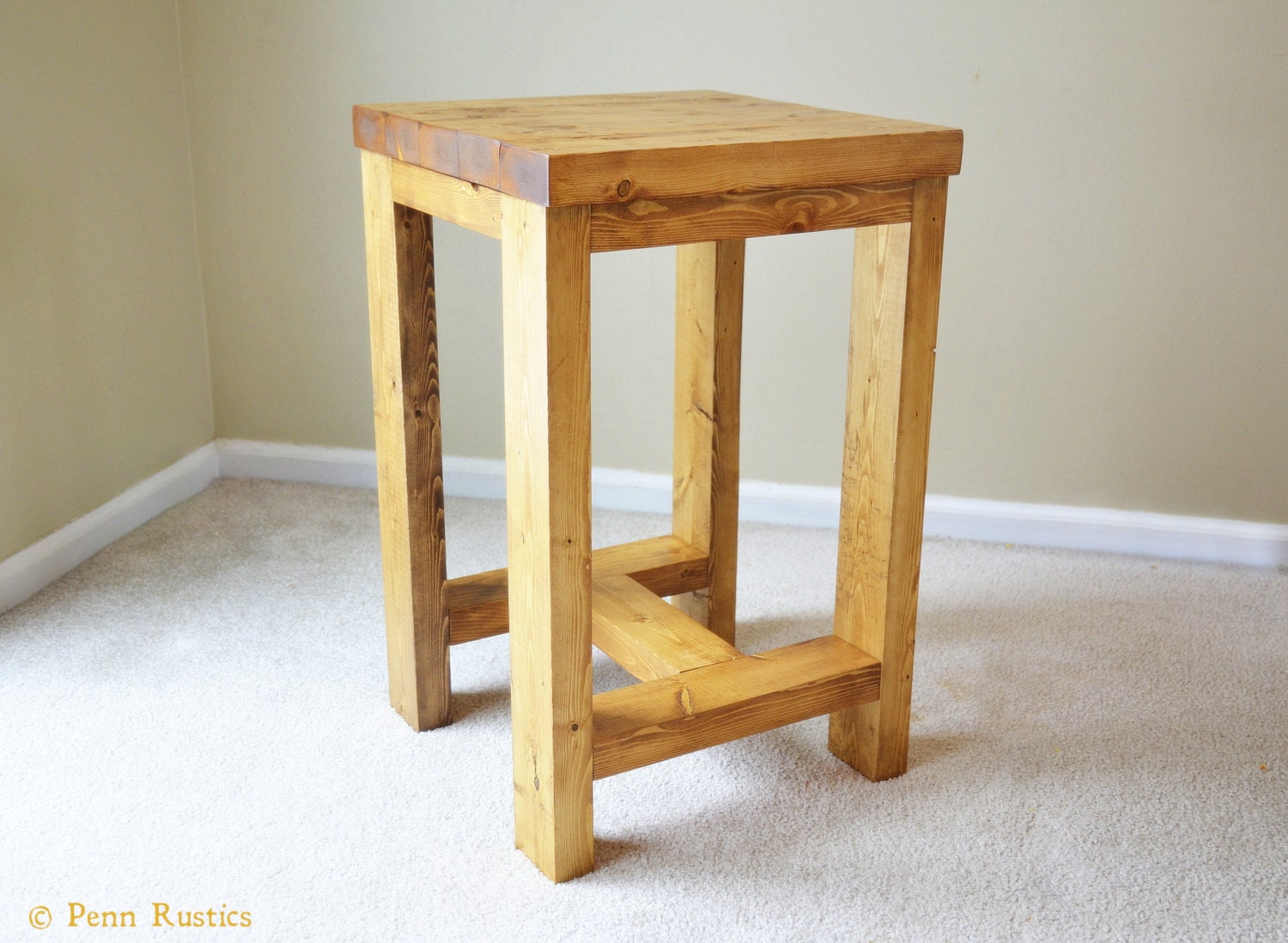 Kitchen Island Bar Stool Rustic Solid Wood Plant Stand Bed | Etsy