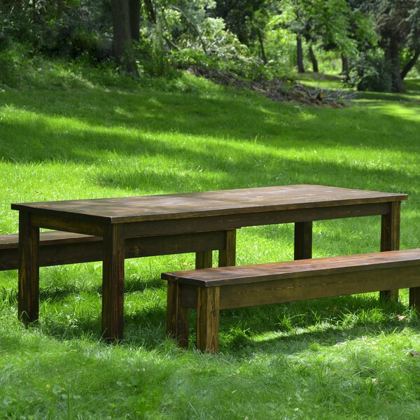 Dark Wood Bench - Etsy