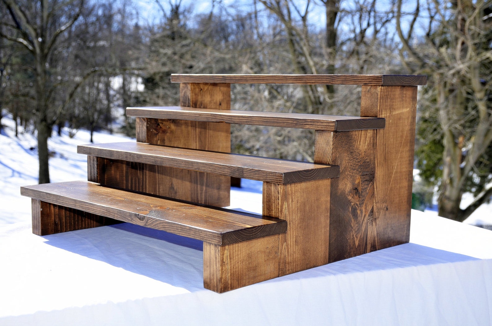 Cupcake Stand 4 Tiered Rustic Wooden Display Stand | Etsy