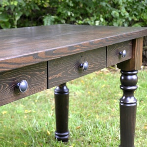 Turned Leg Wood Desk Rustic Solid Wood Office Business Work Station ...