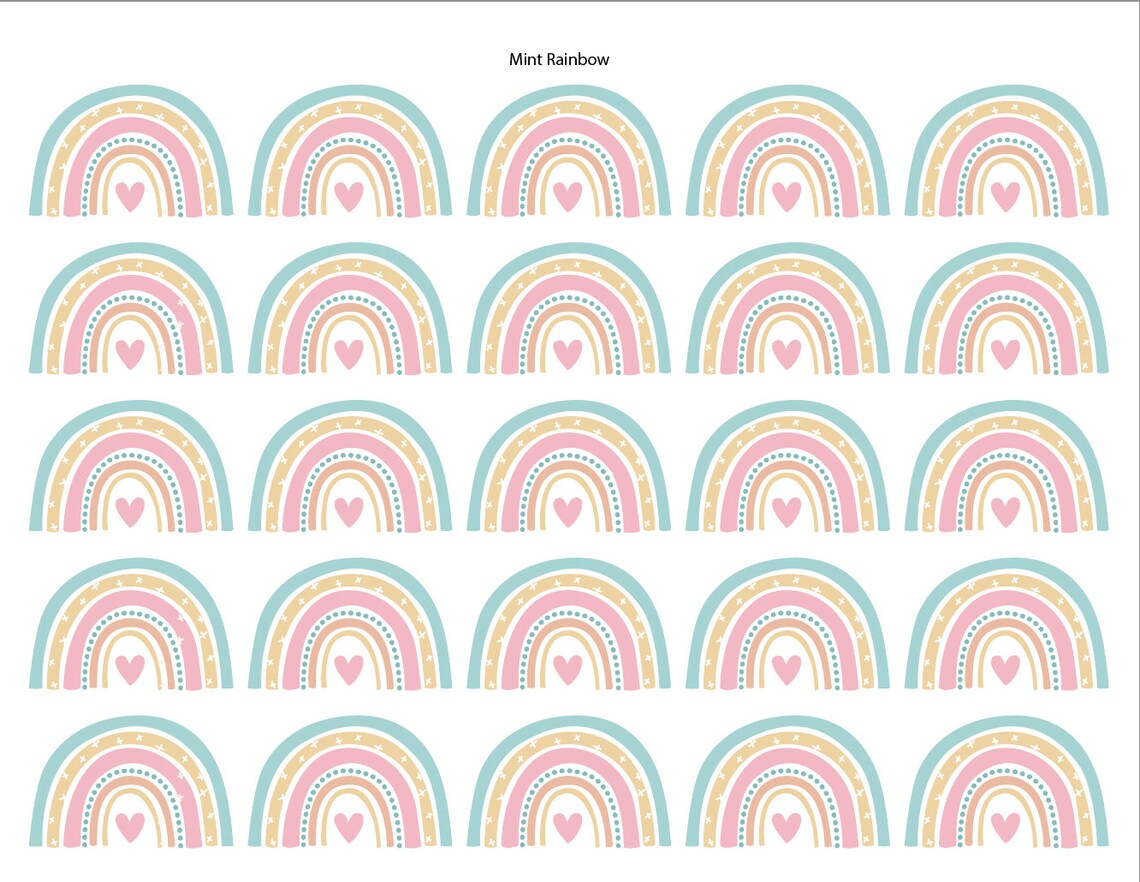 Rainbow Cupcake Toppers DIGITAL DOWNLOAD - Etsy