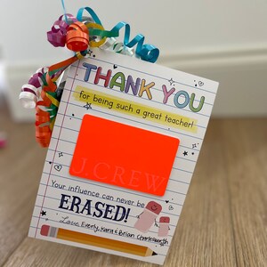 PRINTABLE Teacher Gift Card Holder, Digital Teacher Gift, Teacher ...