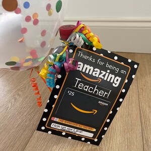 PRINTABLE Amazon Gift Card Holder, Teacher Thank You , Teacher Gift ...