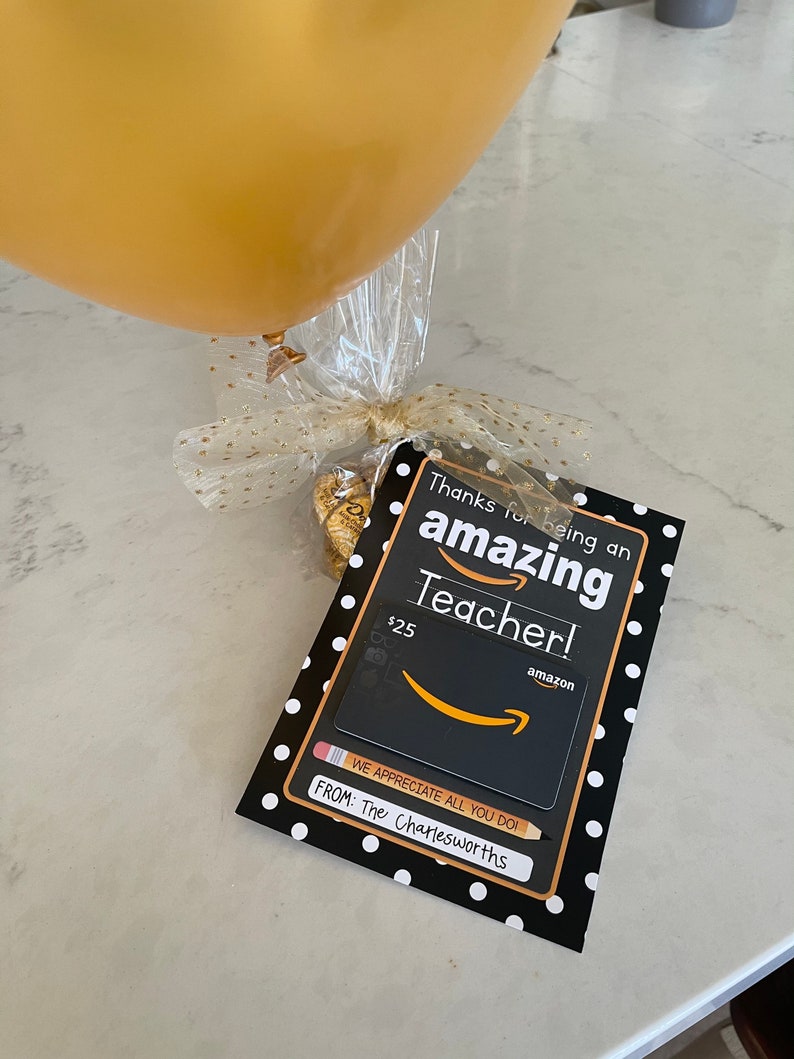 PRINTABLE Amazon Gift Card Holder, Teacher Thank You , Teacher Gift ...