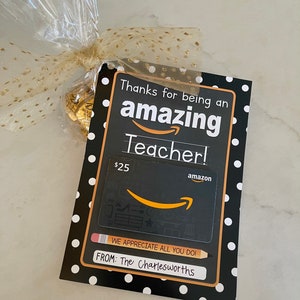PRINTABLE Amazon Gift Card Holder, Teacher Thank You , Teacher Gift ...
