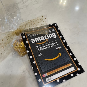 PRINTABLE Amazon Gift Card Holder, Teacher Thank You , Teacher Gift ...