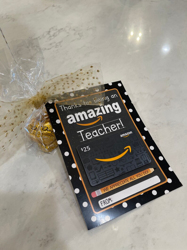 PRINTABLE Amazon Gift Card Holder Teacher Thank You Teacher - Etsy