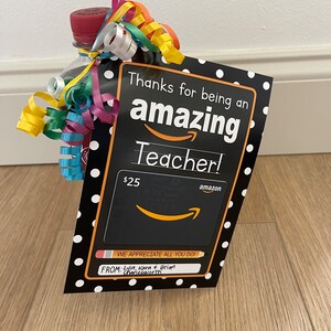 PRINTABLE Amazon Gift Card Holder, Teacher Thank You , Teacher Gift ...
