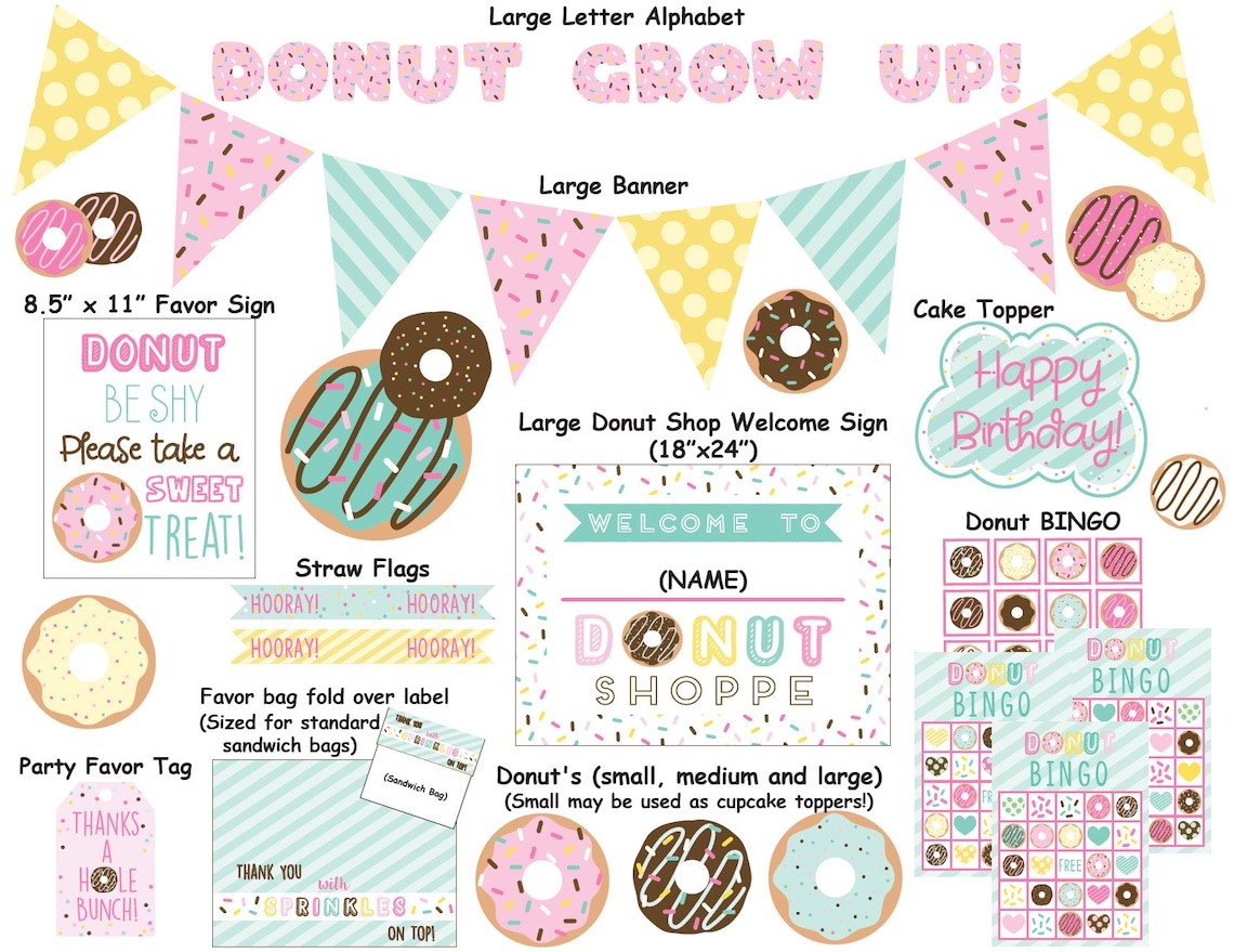Donut Party Printable Pack! (DIGITAL FILE ONLY) - Etsy