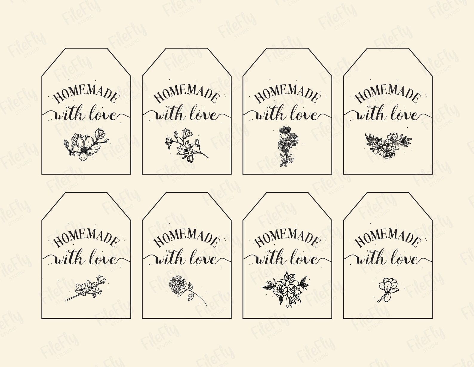 PRINTABLE Homemade with love tags Printable tags Digital | Etsy