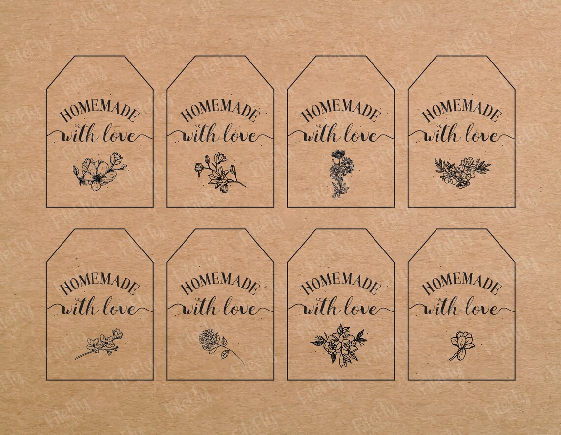 PRINTABLE Homemade with love tags Printable tags Digital | Etsy