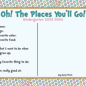 PRINTABLE Kindergarten Graduation Diploma, oh the Places You'll Go ...