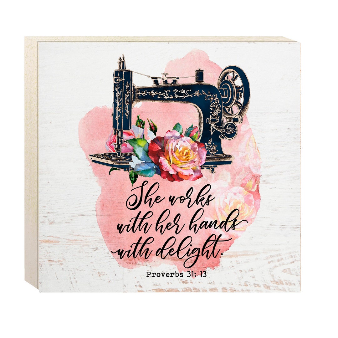 Proverbs 31 Wall Art Sewing Machine Room Decor, Crafting Room Sign ...