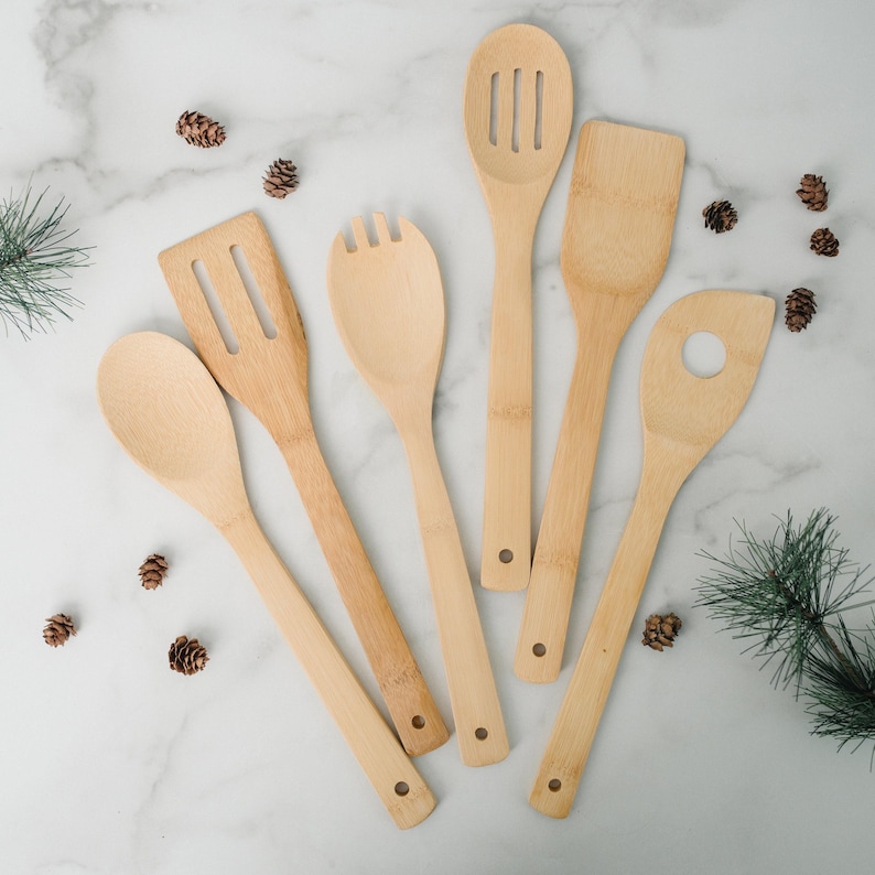 Personalized Bamboo Utensil Holder – Engraved Kitchen Organizer ...