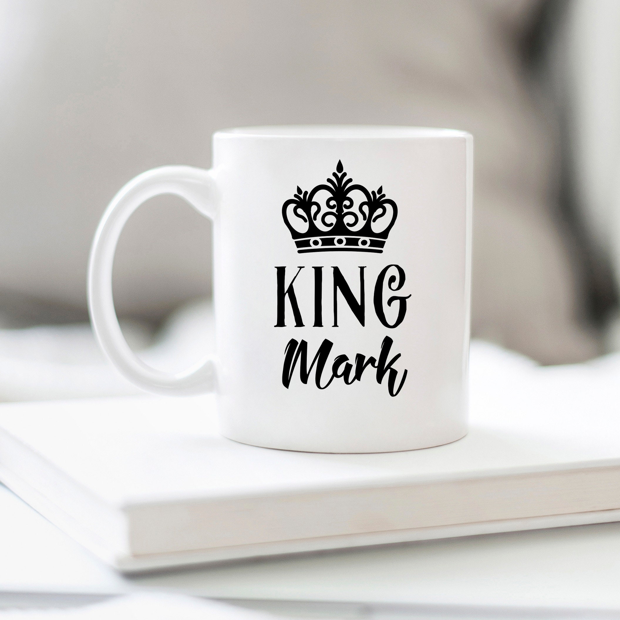 Personalized King Coffee Mug for Him Custom Crown Birthday | Etsy