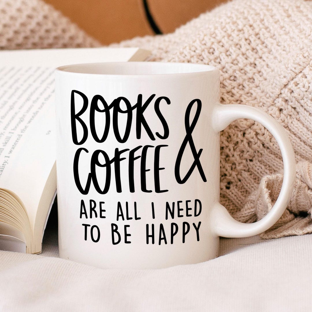 Books & Coffee Mug - 11 Oz or 15 Oz, Book Lover Gift, Reading and ...