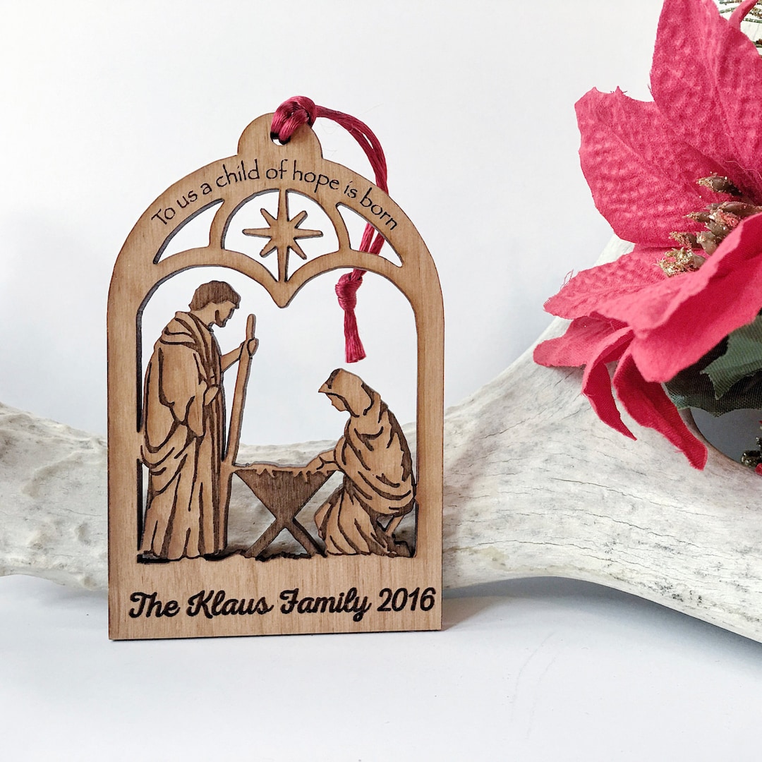Christmas Ornament Nativity Scene Personalized Christian Christmas ...