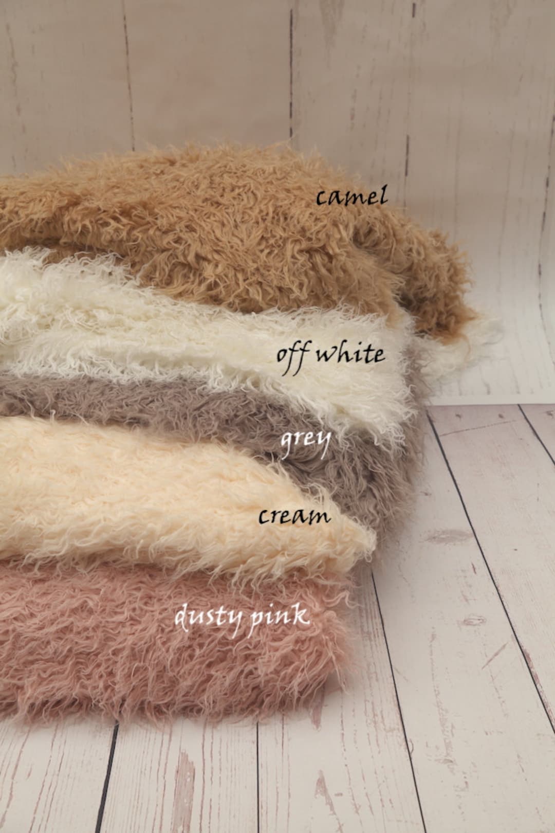 PREMIUM Curly Faux Fur Baby Blanket Stuffer Mat for Photography Photo ...