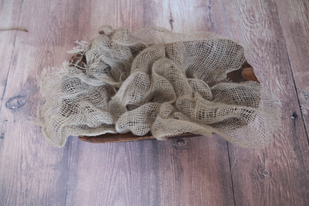 XL Newborn Burlap Layering Blanket Photo Prop 100x100cms, Rustic Woven ...