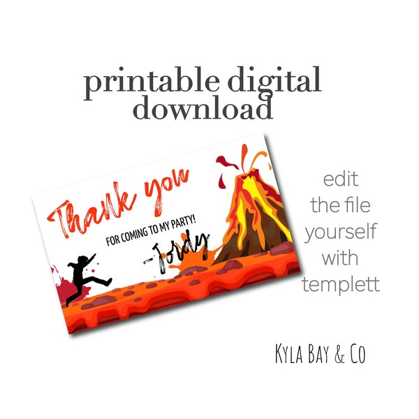 Floor is Lava Birthday Invitations - Etsy