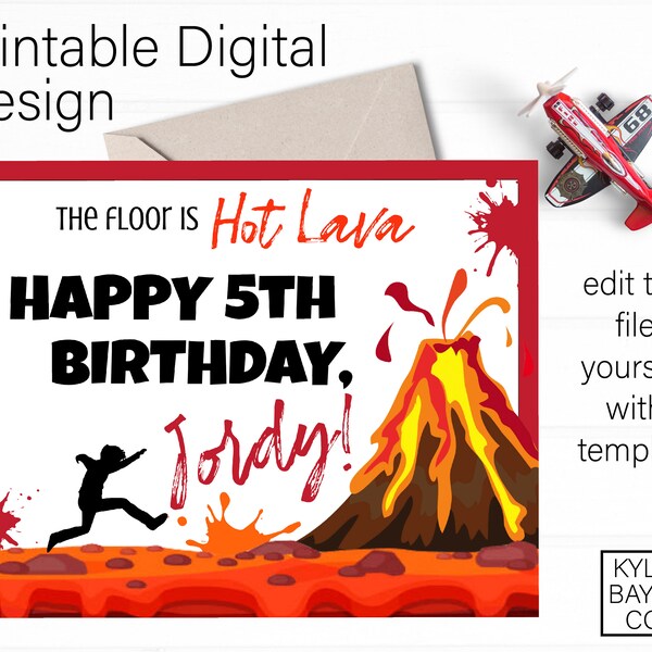 Floor is Lava Birthday Invitations - Etsy UK