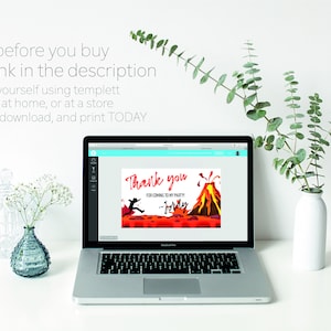 The Floor is Hot Lava Thank You Card. Digital Thanks. Volcano. Templett ...