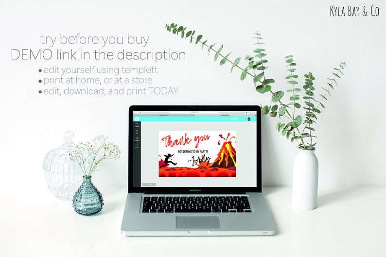 The Floor is Hot Lava Thank You Card. Digital Thanks. Volcano. - Etsy