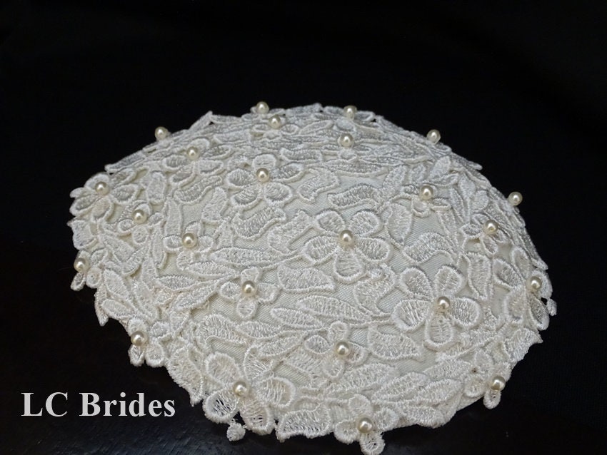 Ivory Wedding Mini Hat Ivory Lace Fascinator Hat Ivory - Etsy