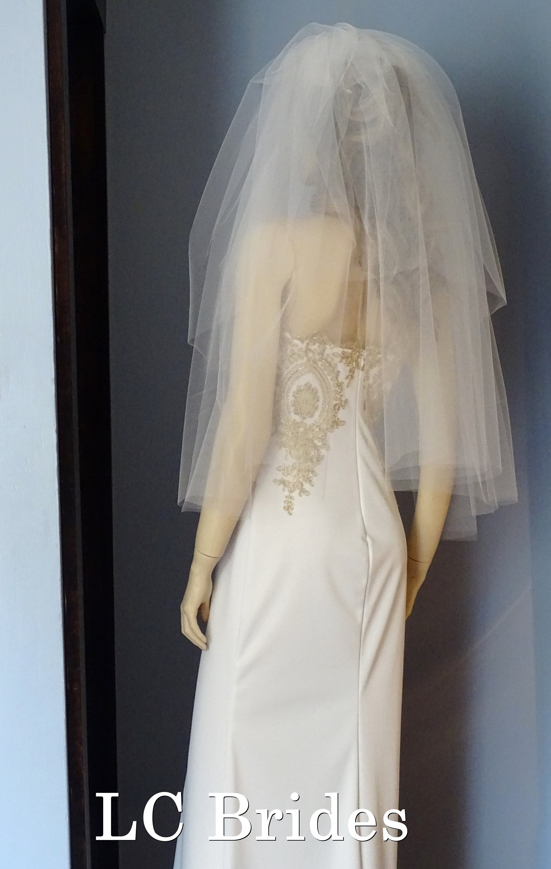 Pouf Wedding Veil With 2 Tiers, Bouffant Style Veil, Extra Wide Veil ...