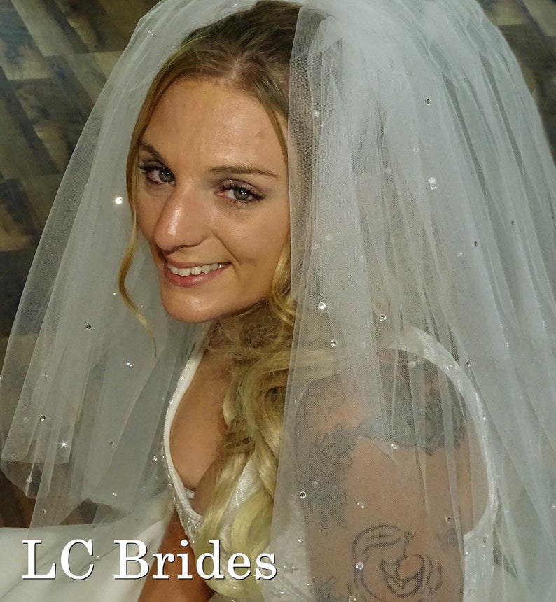 Wedding Veil With Crystals, Sparkle Veil, Crystal Veil, Wedding Veil ...