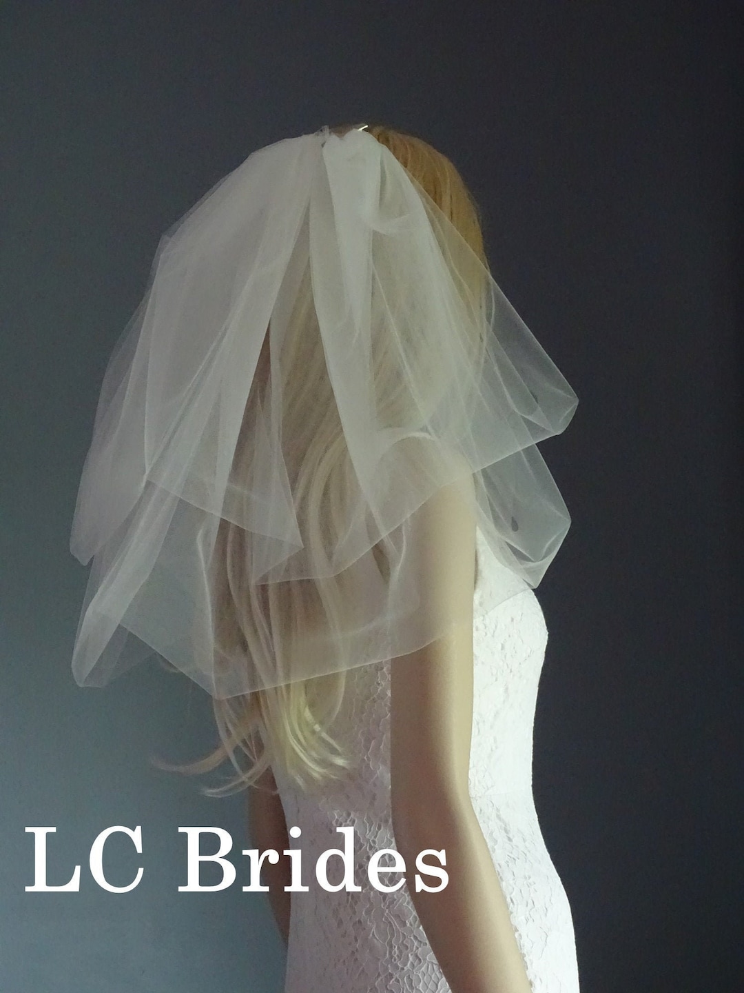 2 Tier Bubble Wedding Veil, Modern Bubble Veil, Short Wedding Veil, 2 ...