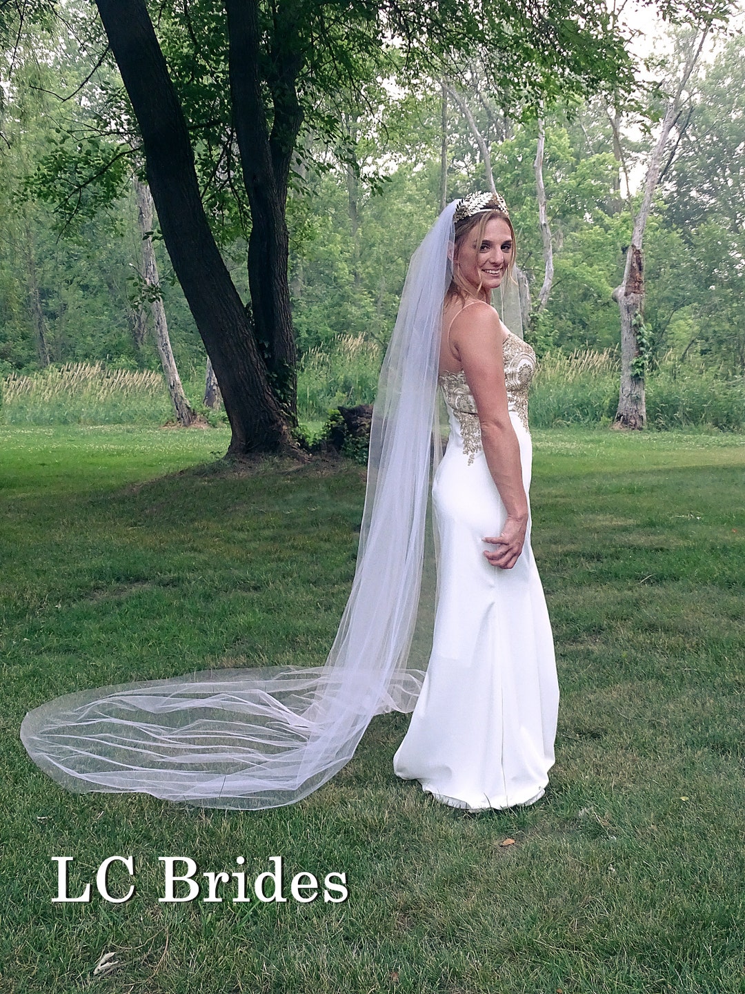 Simple Cathedral Length Wedding Veil, Cathedral Bridal Veil, Plain Veil ...