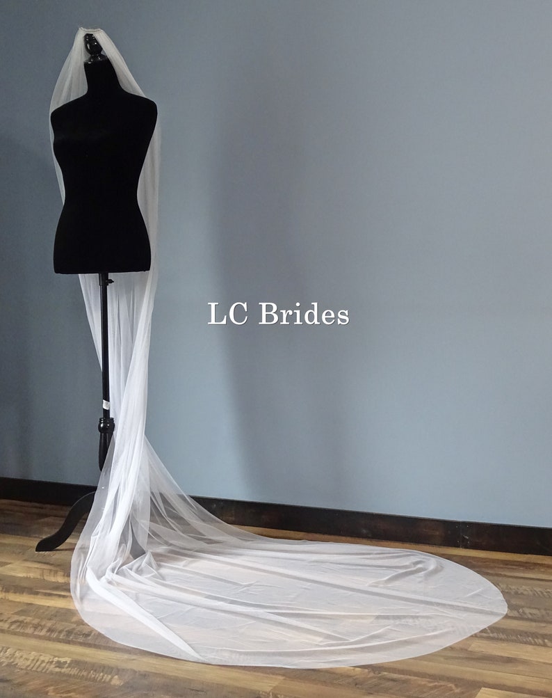 CHRISTINA | Soft Cathedral Length Wedding Veil, English Net, Long ...