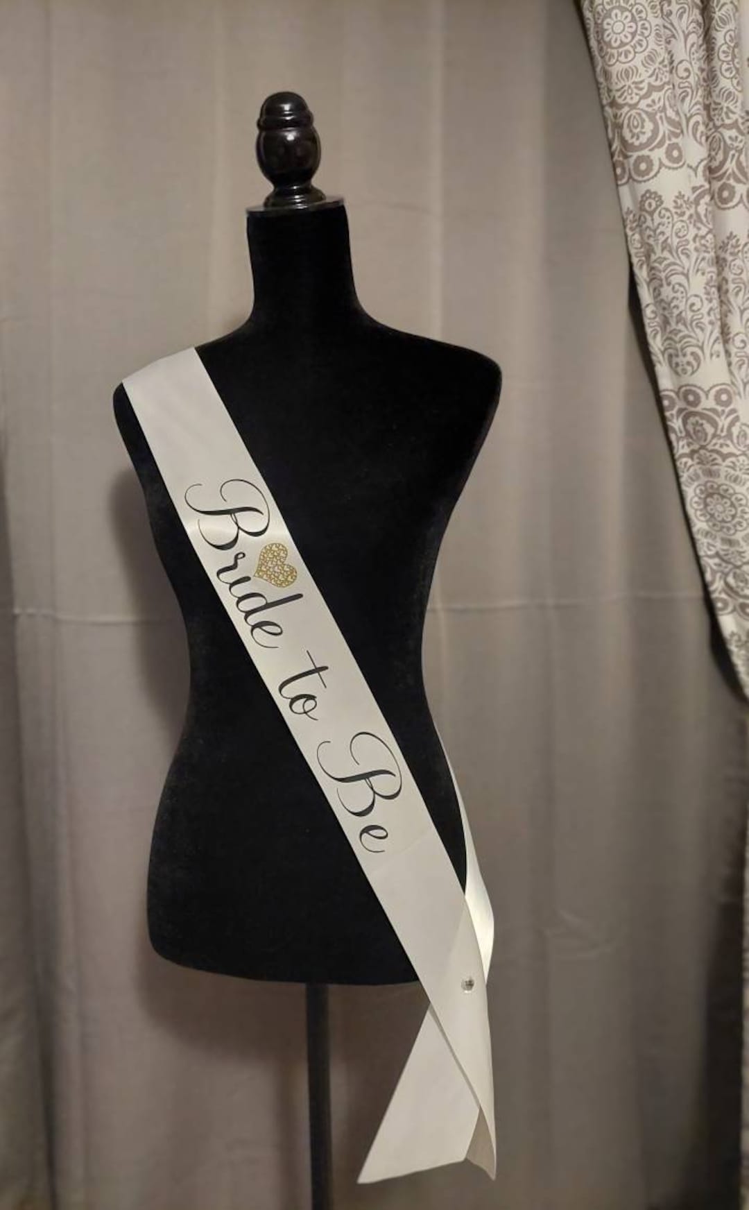 Bride to Be Sash Gold Heart Cluster, Bridal Shower Sash, Wedding Sash ...
