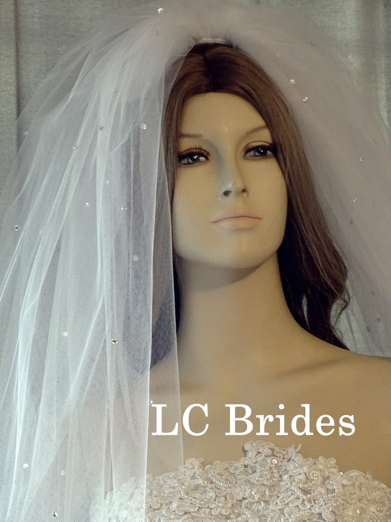 Wedding Veil With Crystals Sparkle Veil Crystal Veil - Etsy