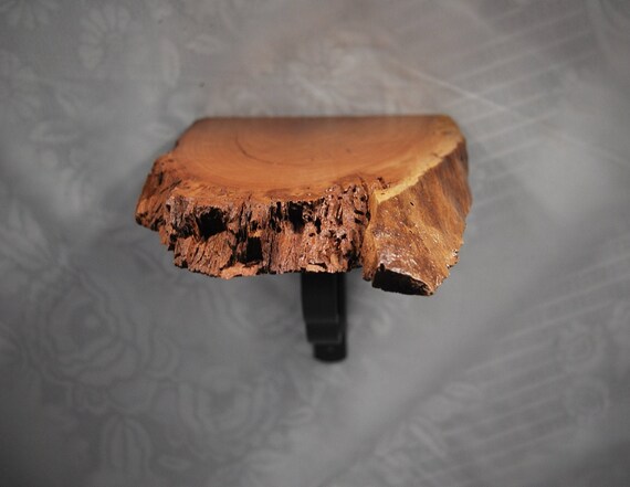 Live Edge Walnut Wall Shelf With Bracket | Etsy