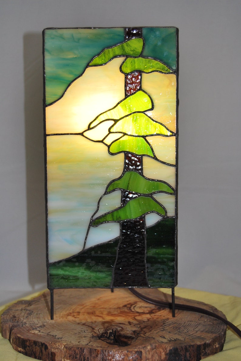 Bonsai Trees Stained Glass Lamp - Etsy