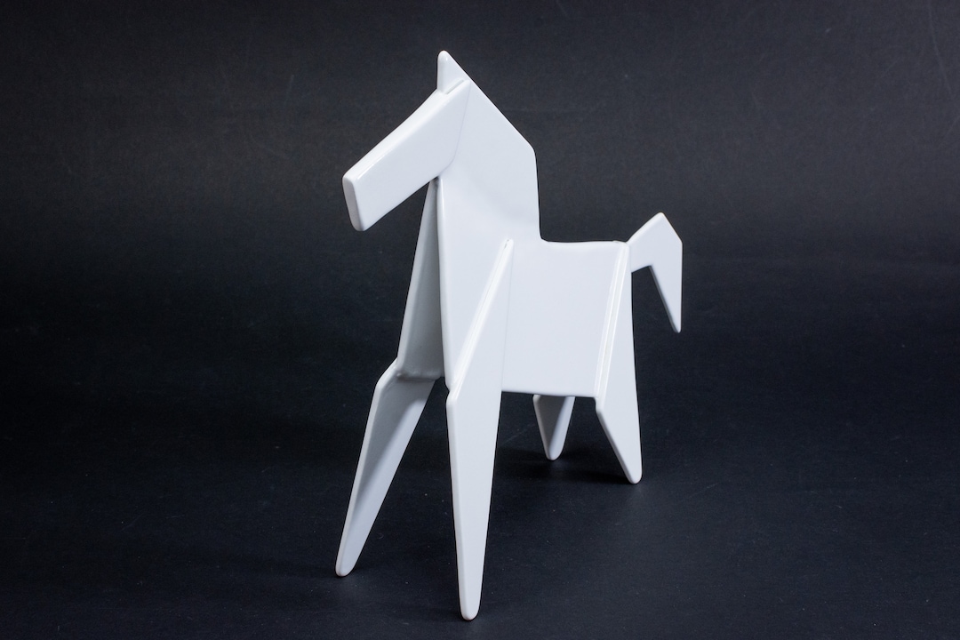 Steel Origami Horse Sculpture | Large | White | Metal - Etsy