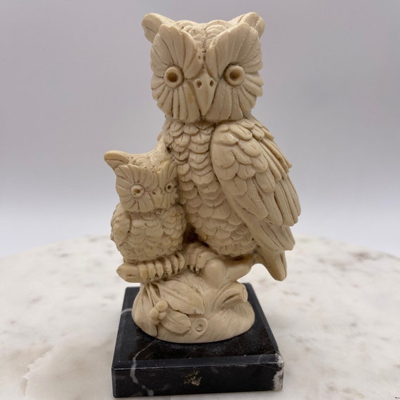 Owl Sculptor Artist A. Santini Classic Figure Made in Italy on - Etsy