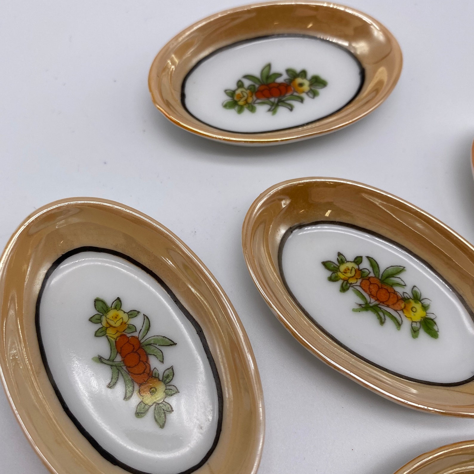 Noritake Lusterware Salt Cellars 5 Piece With Flowers - Etsy Norway