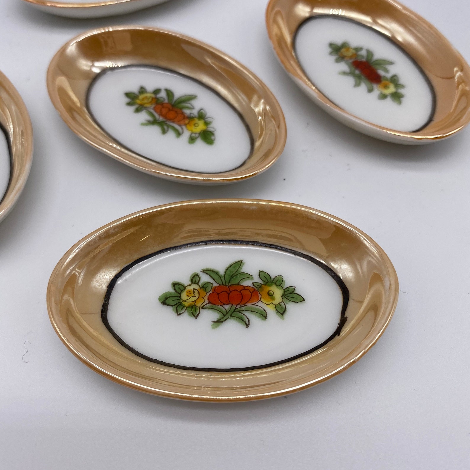 Noritake Lusterware Salt Cellars 5 Piece With Flowers - Etsy Norway