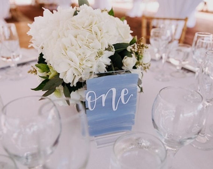 Wedding Painted Table Number 4x6 Wedding Table Sign Modern Table Number ...