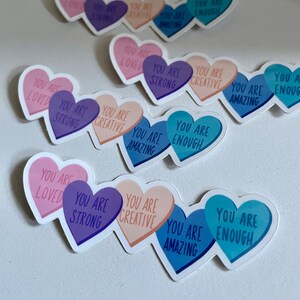 Candy Heart Affirmations Sticker. Positive Affirmation. Valentine's Day ...