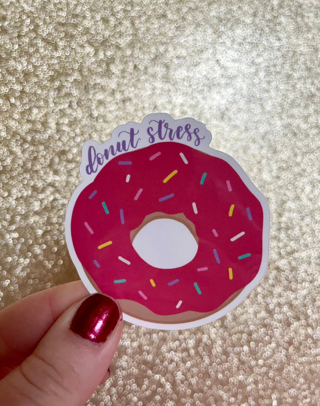 Donut Stress Sticker | Pink Donut Sticker | Cute Sticker Pun | Sticker ...