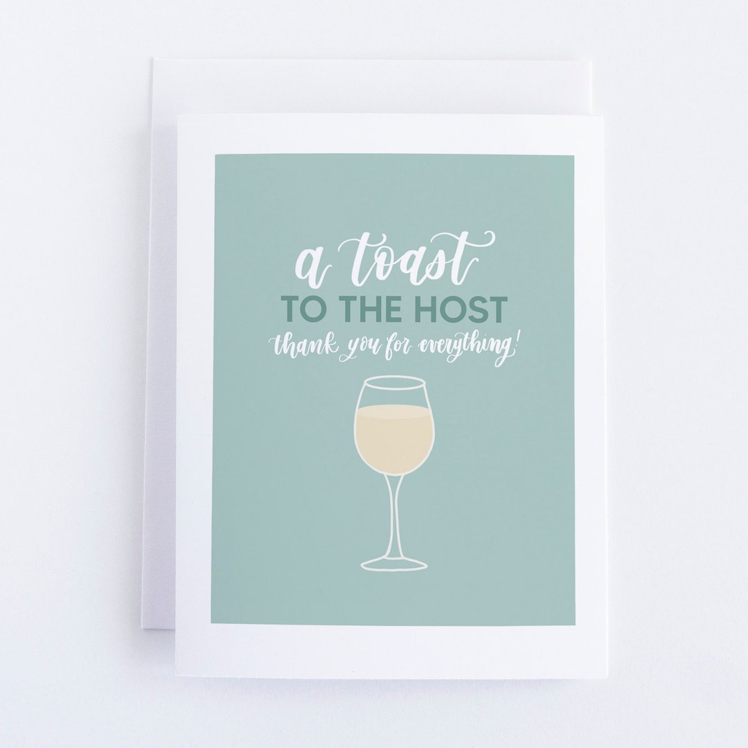 A Toast to the Host Card - Thank You Card for Hostess - Holiday Host or ...